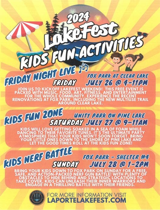 LAPORTE LAKEFEST DAY 1-Come join in on the fun at La Porte Lakefest 2024