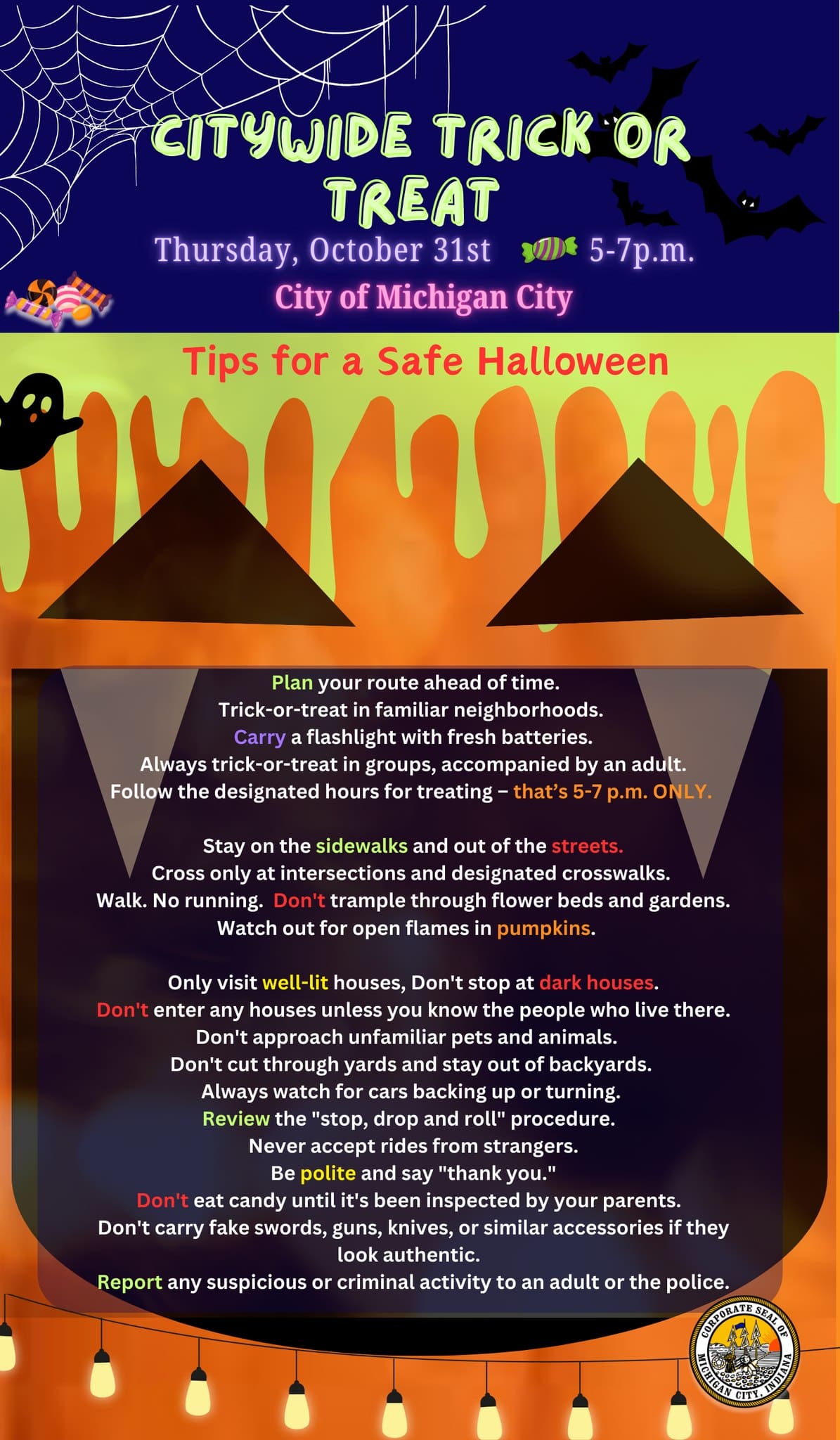 Safety Tips for Citywide Trick-or-Treat in Michigan City