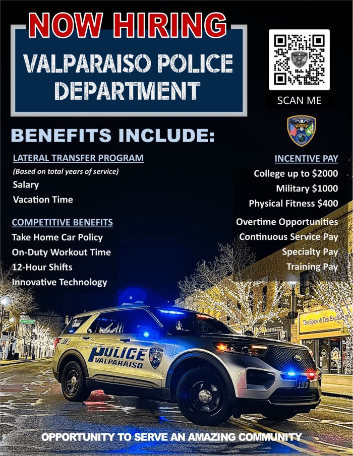The Valparaiso Police Department is Seeking Applicants