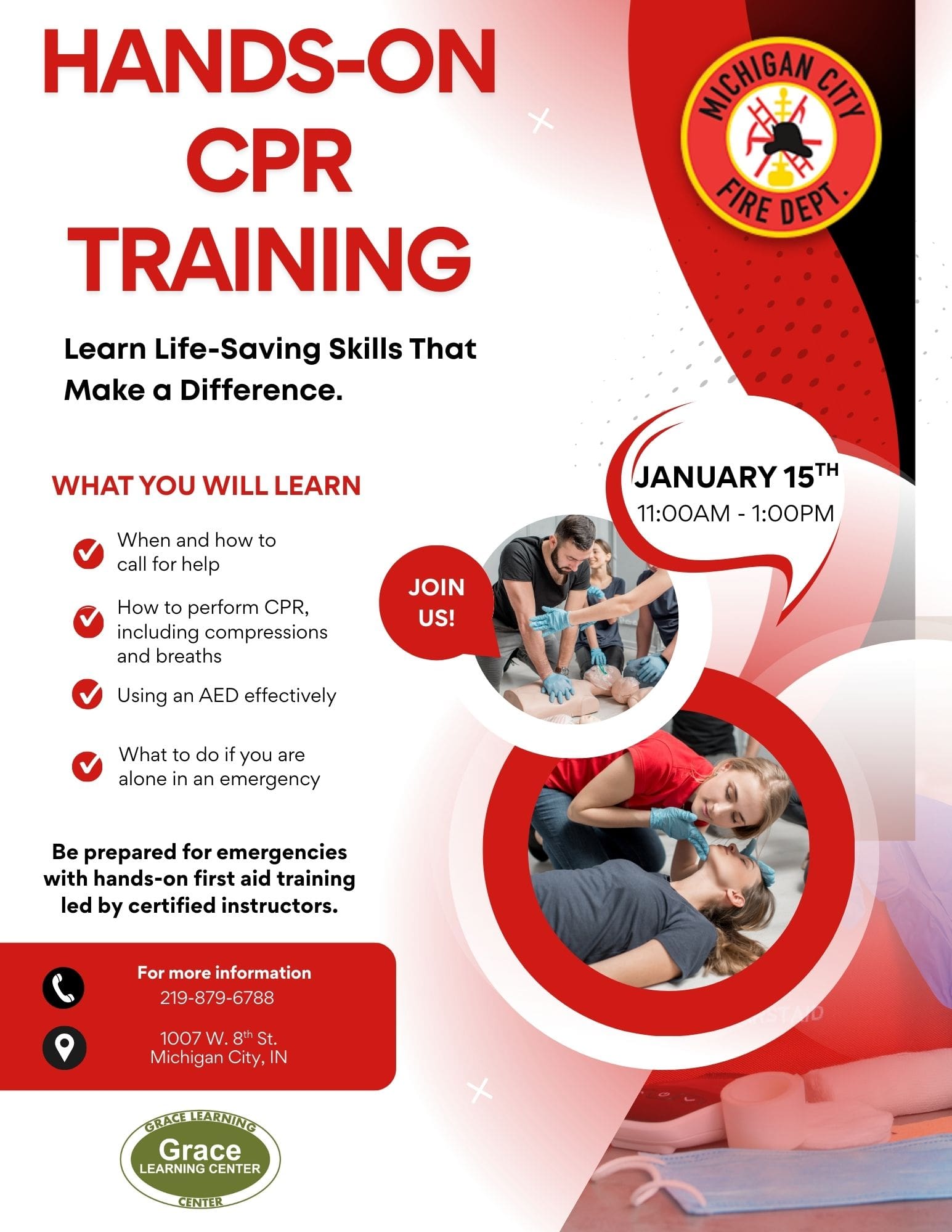 Michigan City Fire Department to provide CPR Training
